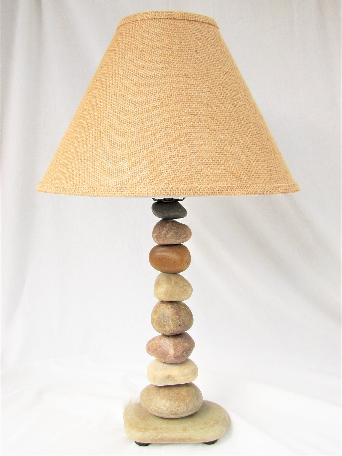 Rock Lamp large 24 Tall Stacked Stone Cairn Lamp - Etsy