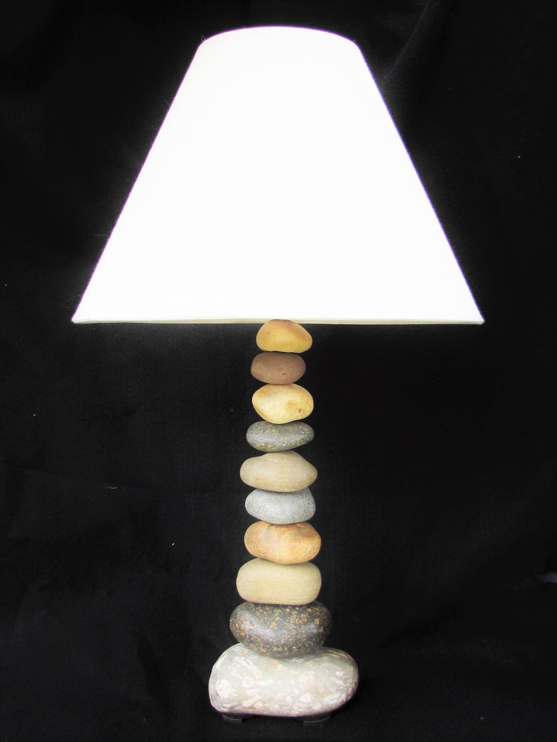 Rock Lamp large 24 Tall Stacked Stone Cairn Lamp - Etsy