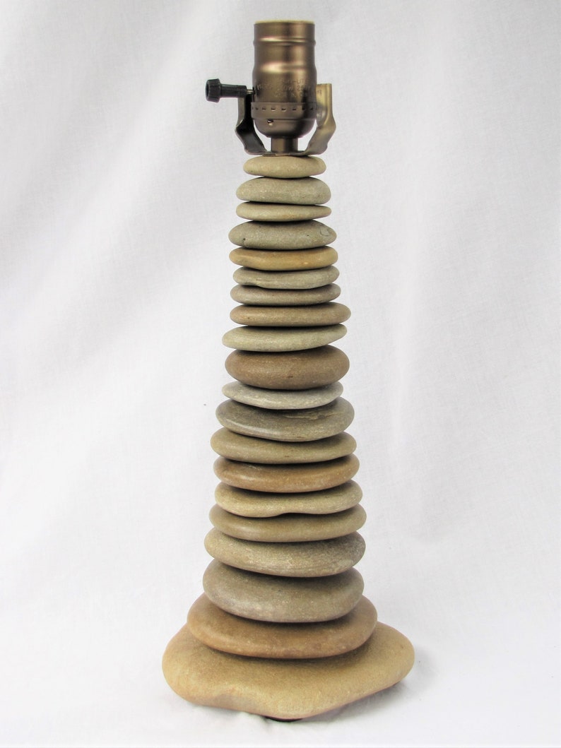 Skipping Stone Rock Lamp medium 20 Tall Stacked Stone - Etsy