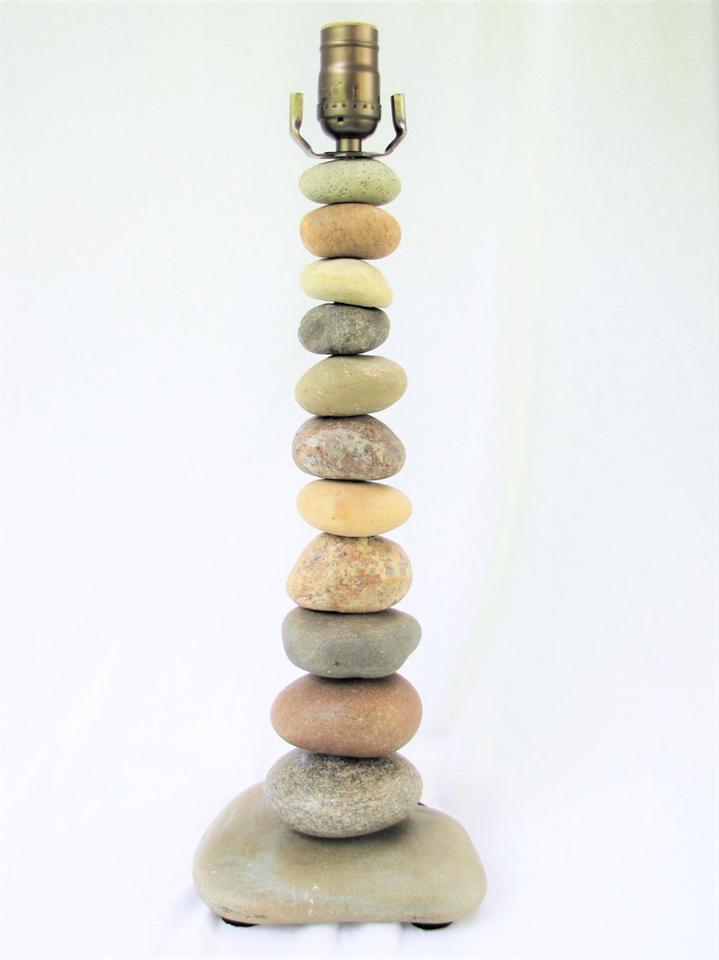 Rock Lamp (large - 24" Tall), Stacked Stone Cairn Lamp - Etsy