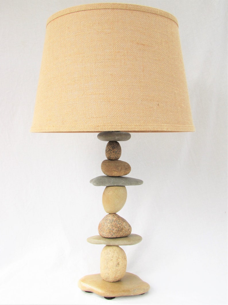 Rock Lamp (large - 24" Tall), Asymmetrical Design, Offset Stones ...