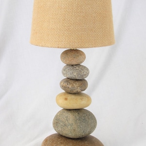 Small Rock Lamp (12" Tall) With Lamp Shade - Etsy
