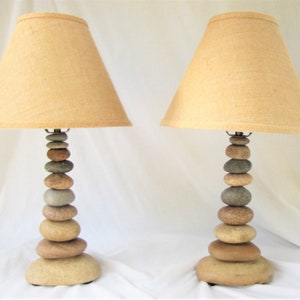 Rock Lamp (large - 24" Tall), Stacked Stone Cairn Lamp - Etsy