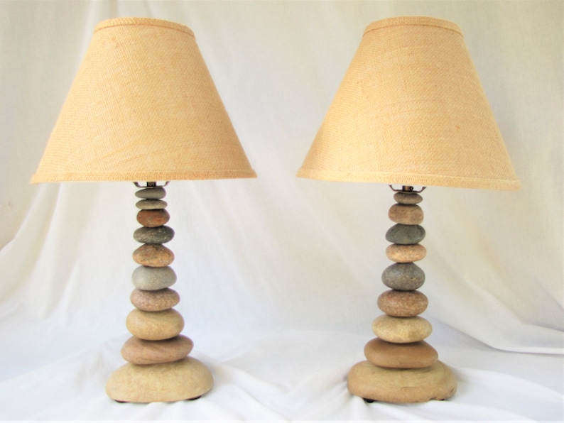 Rock Lamp (large - 24" Tall), Stacked Stone Cairn Lamp - Etsy