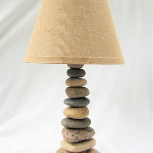 Rock Lamp (medium - 20" Tall), Stacked Stone Cairn Lamp - Etsy