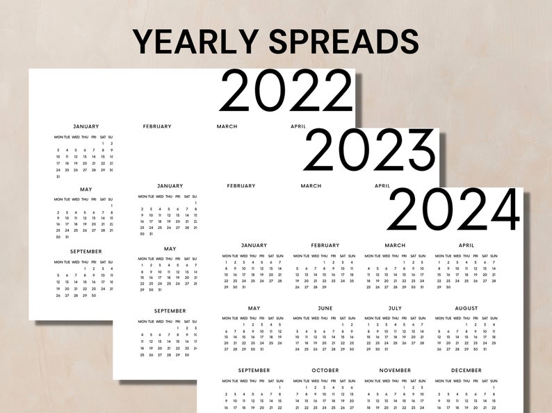 2023 Monthly Calendar A4 Printable Calendar Yearly Calendar - Etsy