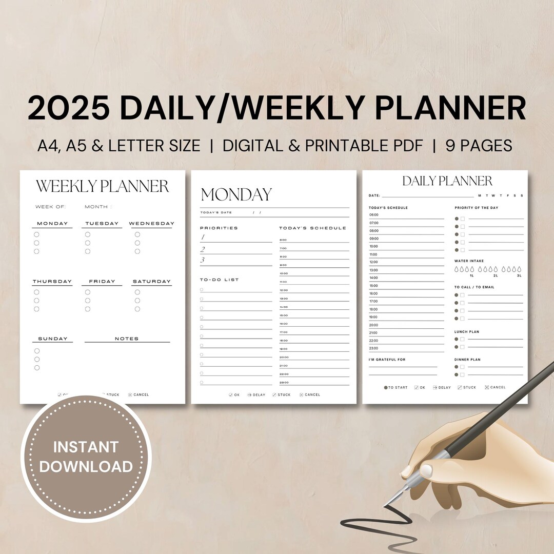 Hourly Daily Planner Printable, Time Blocking Schedule, Work Day ...