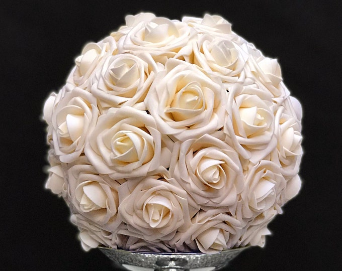 CREAM FLOWER BALL. Cream Rose Ball. Cream Pomander. Cream - Etsy