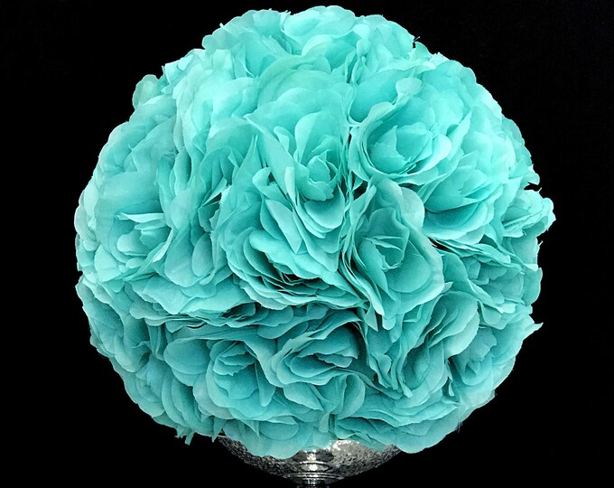 AQUA Flower Ball. Aqua Wedding Centerpiece. AQUA CENTERPIECE. Aqua ...