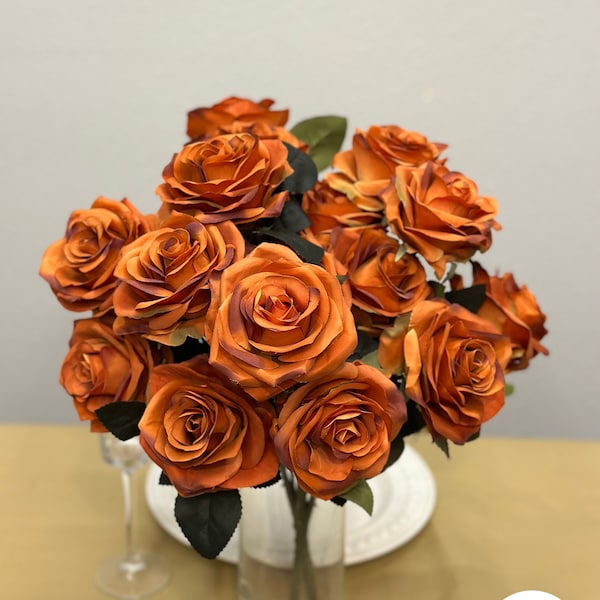 Artificial Flowers Burnt Orange - Etsy