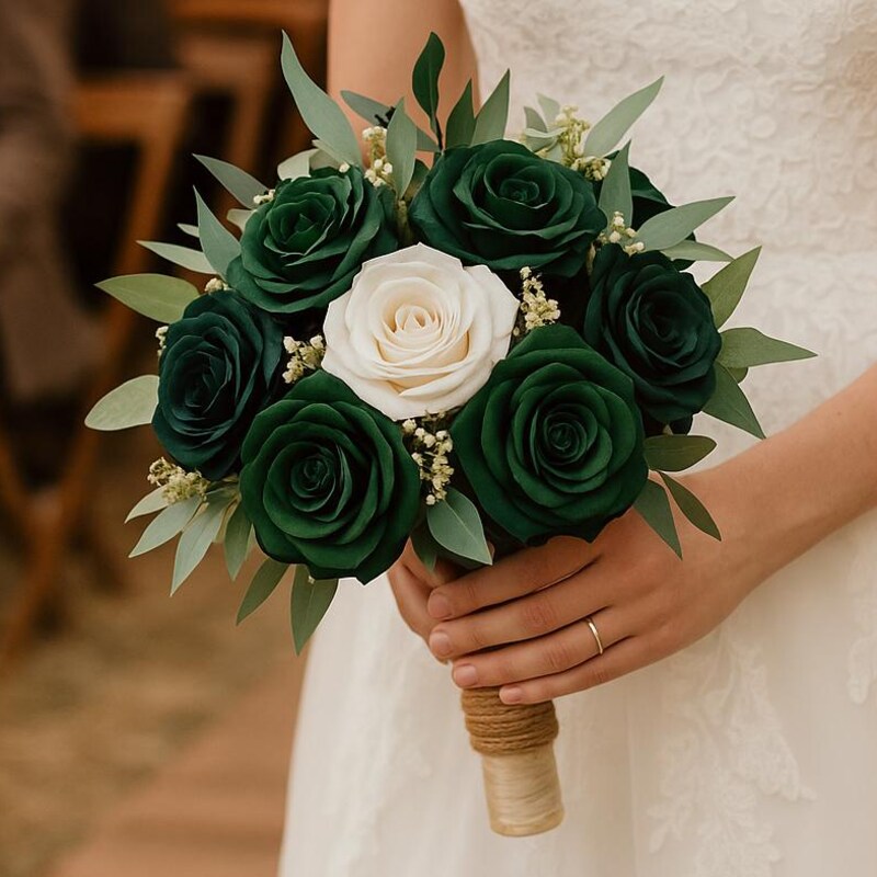 Winter Green Bridal Bouquet - Etsy