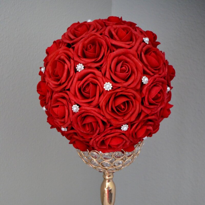 Red Flower Balls - Etsy