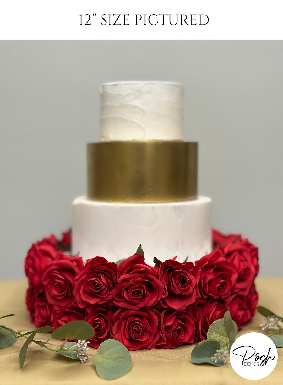 Red Rose Cake Stand With Mirrored Top: Floral Wedding Decor - Etsy