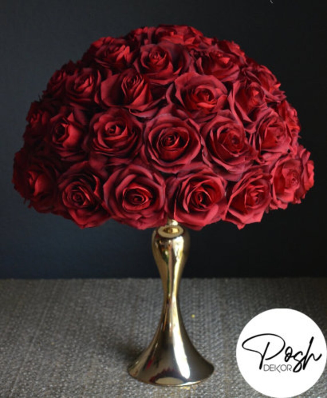 BURGUNDY ROSE ARRANGEMENT Wedding Centerpiece Bouquet - Etsy