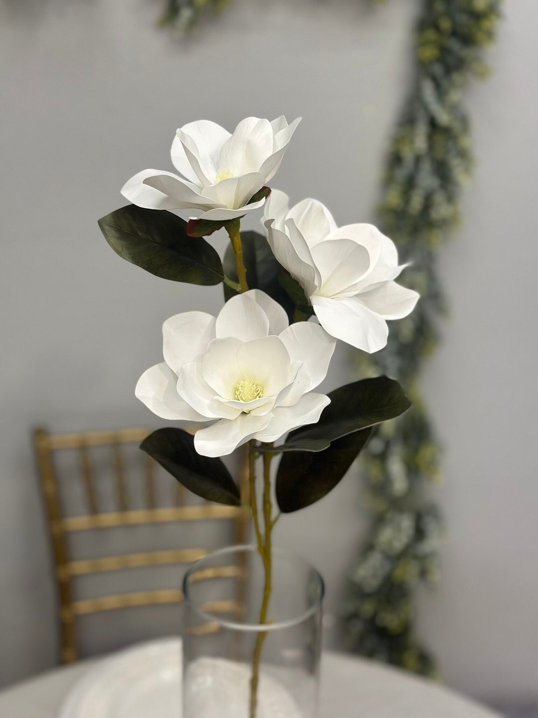 Large Artificial Magnolia Flower Stem: Beach Wedding Centerpiece - Etsy
