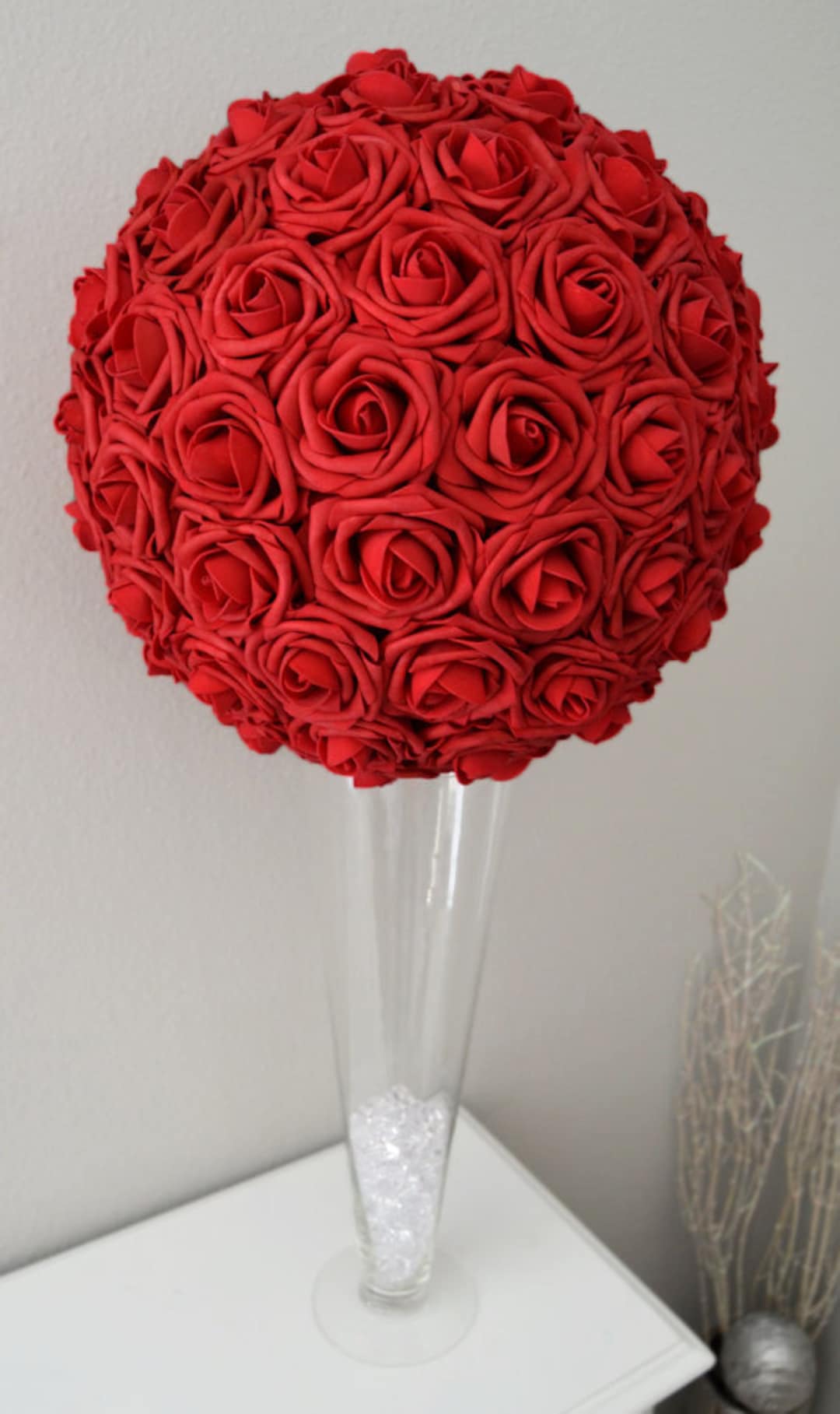 Valentines Day Gift RED Flower Ball WEDDING CENTERPIECE Kissing Ball ...