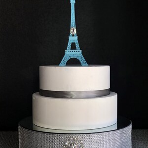 EIFFEL Tower Cake Topper With Rhinestone BROOCH. Paris Wedding Decor ...