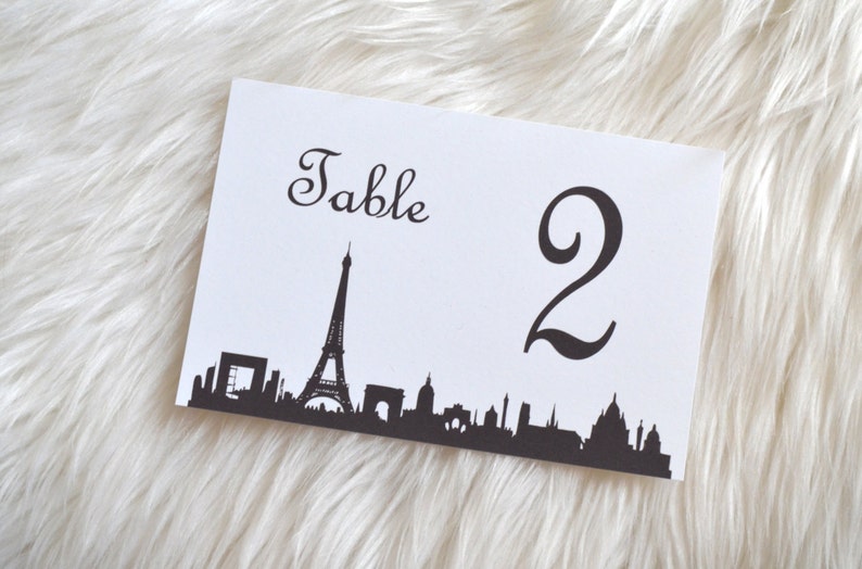 SET OF 5 Eiffel Tower Paris Table Number. Parisians Theme | Etsy