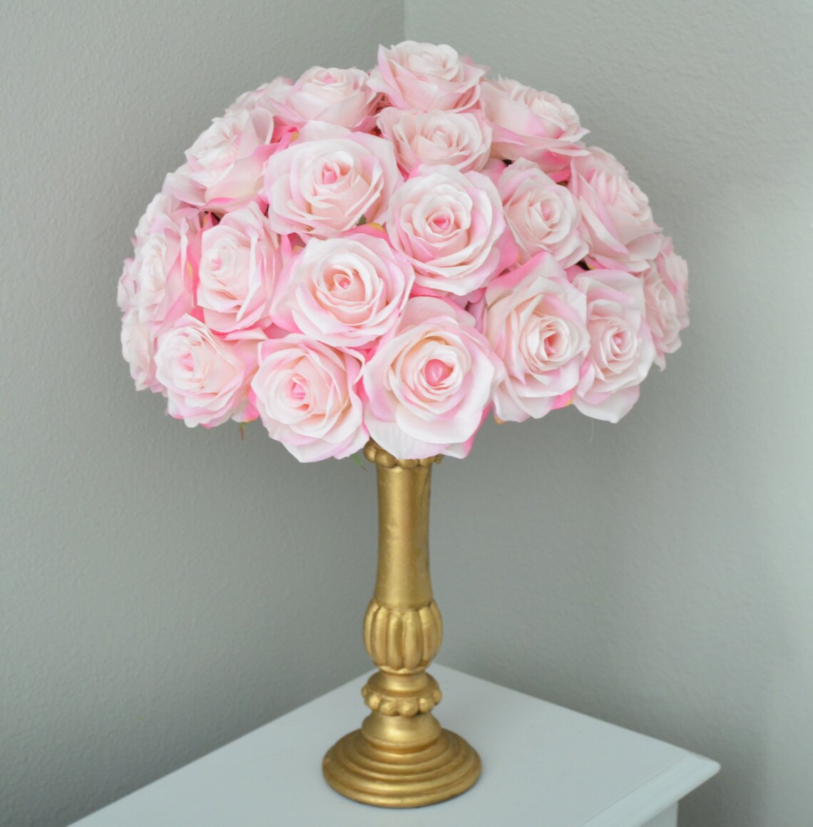 PINK Rose Arrangement. Half Flower Ball Pomander. Real Touch - Etsy