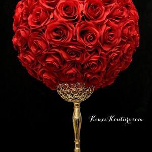 RED Flower Ball Made of Premium Silk Real Touch Roses. Red WEDDING ...