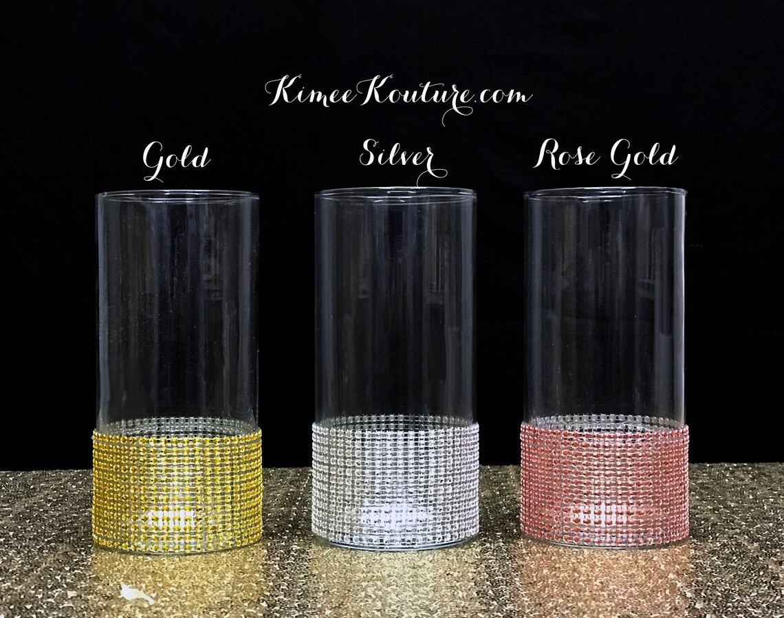 RHINESTONE VASE. Rhinestone Wedding Centerpiece. Silver Vase. - Etsy