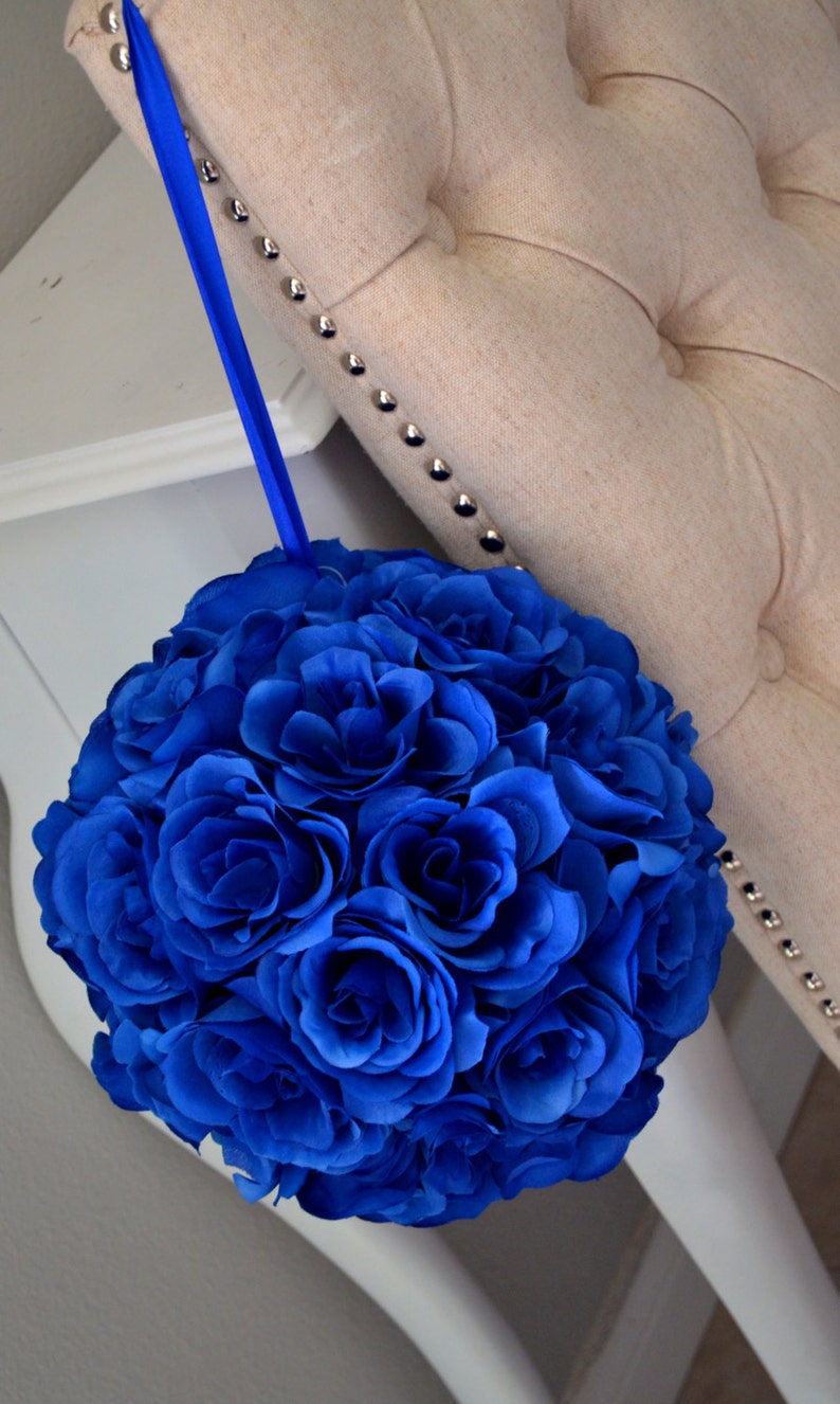 ROYAL BLUE Flower Ball. Royal Blue Wedding Centerpiece. Royal Blue ...