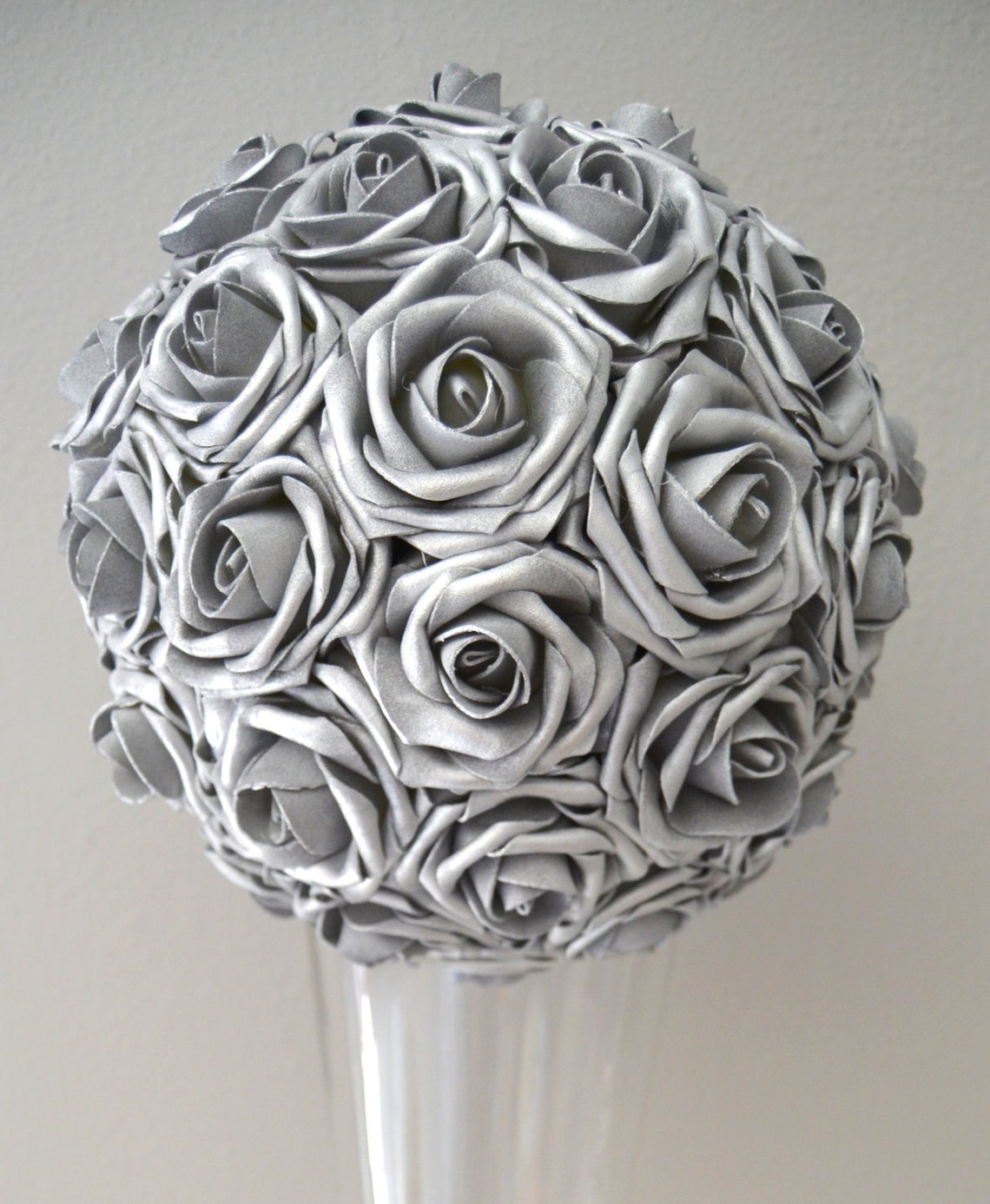 SILVER FLOWER BALL. Silver Wedding Centerpiece. Silver - Etsy