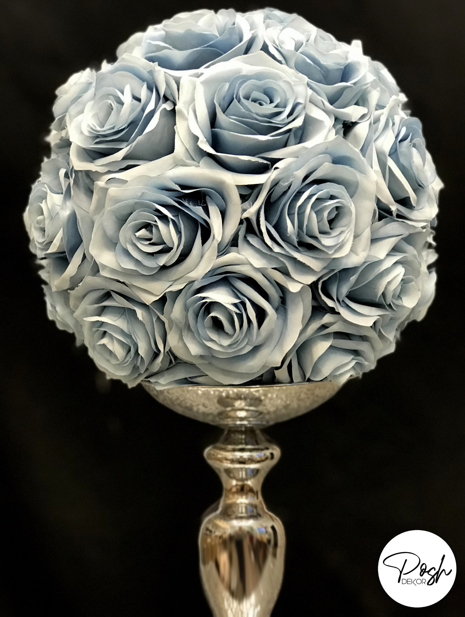 DUSTY BLUE Rose Ball. Dusty Blue Centerpiece. Dusty Blue - Etsy