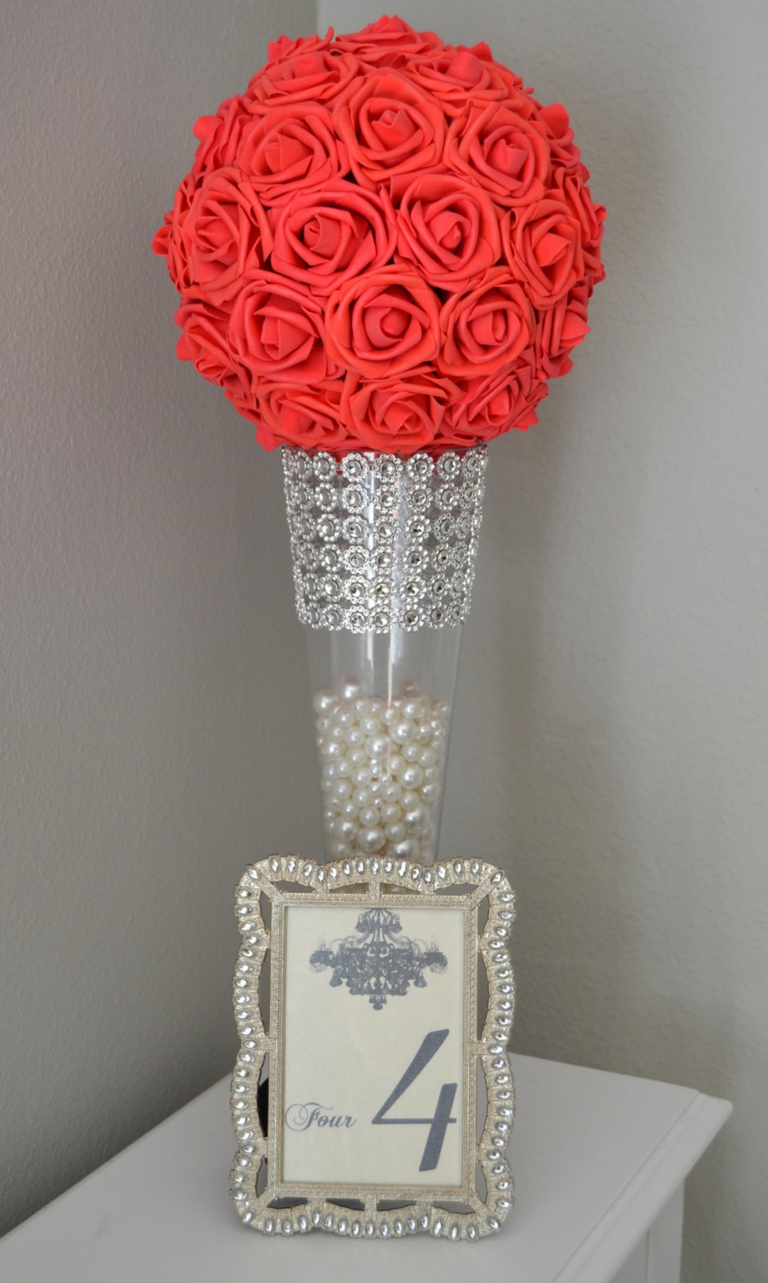 CORAL Flower Ball. Coral Pomander. Coral Kissing Ball. Real - Etsy
