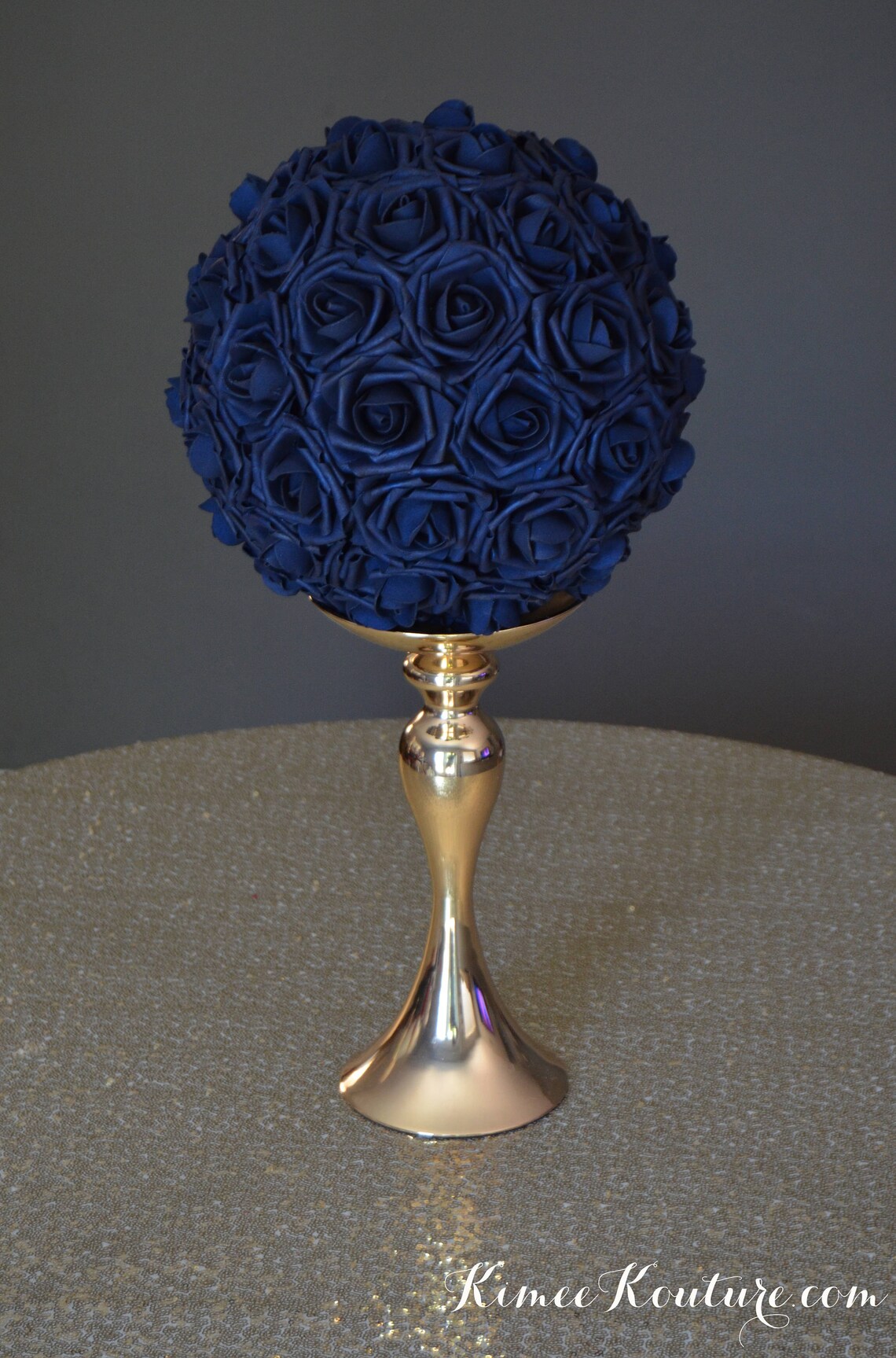 NAVY BLUE Flower Ball. Wedding CENTERPIECE. Navy Blue Wedding - Etsy