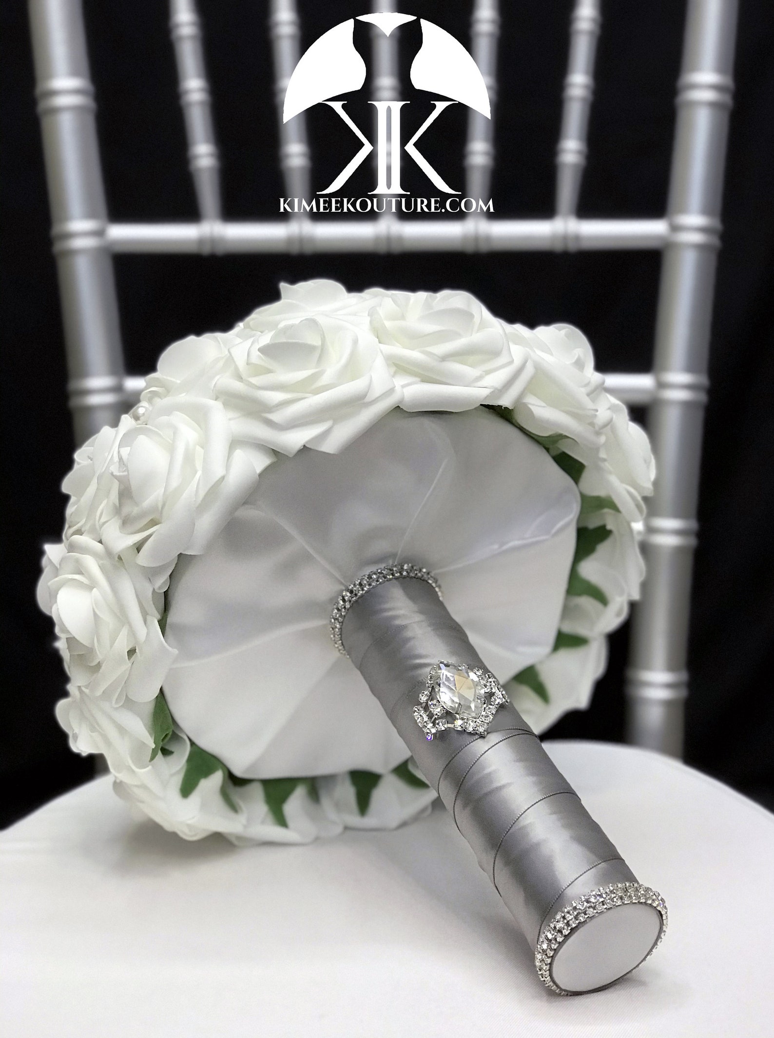 White BROOCH BRIDAL Bouquet. White Bridal Bouquet With Two | Etsy