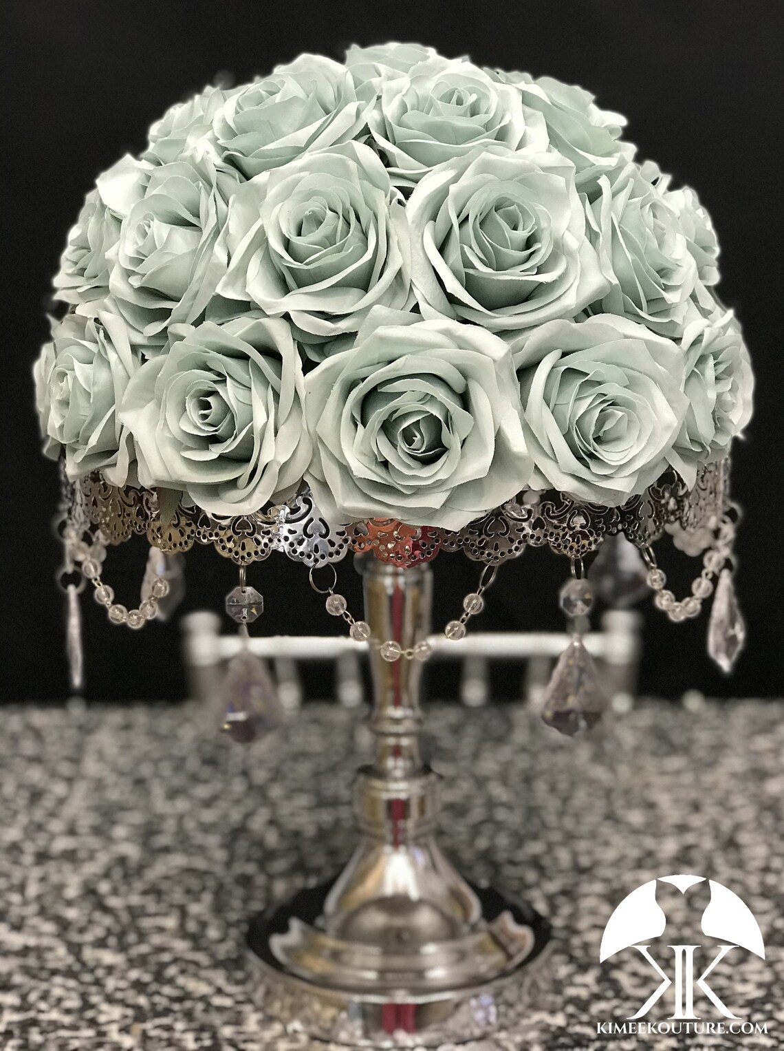 DUSTY SAGE Rose Arrangement. SAGE Wedding Centerpiece. | Etsy