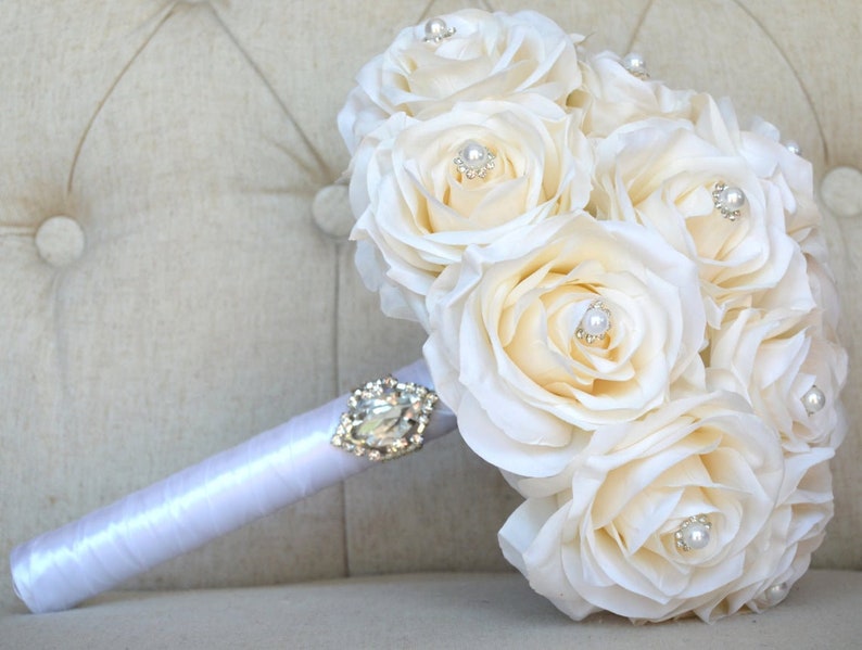 CHAMPAGNE Bridal Bouquet. Champagne Wedding. Brooch Bouquet. - Etsy