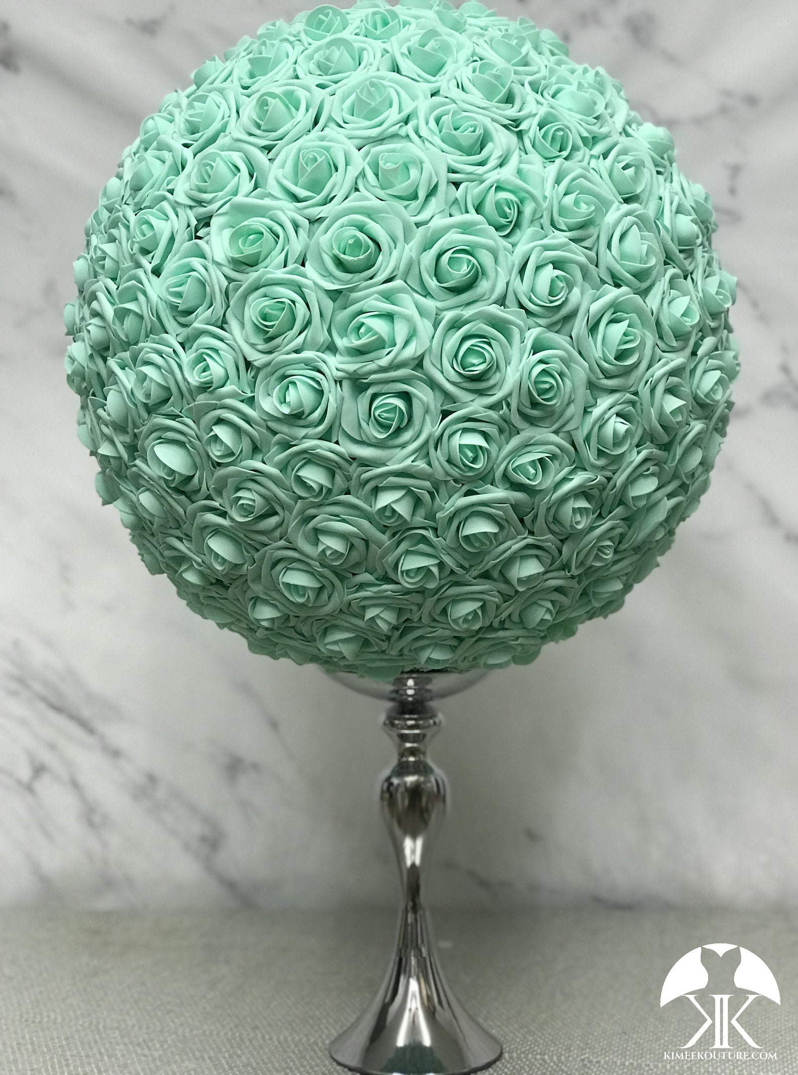 AQUA WEDDING CENTERPIECE. Aqua Flower Ball. Aqua Centerpiece. - Etsy