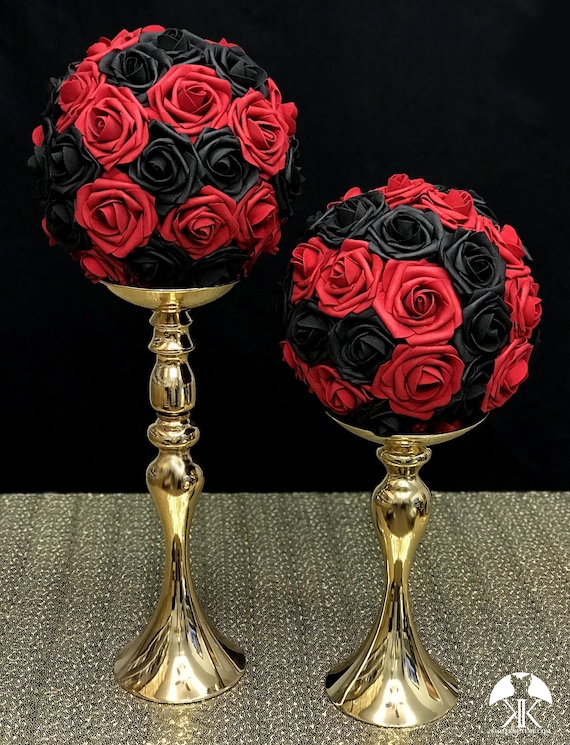 Black And Red Rose Flower