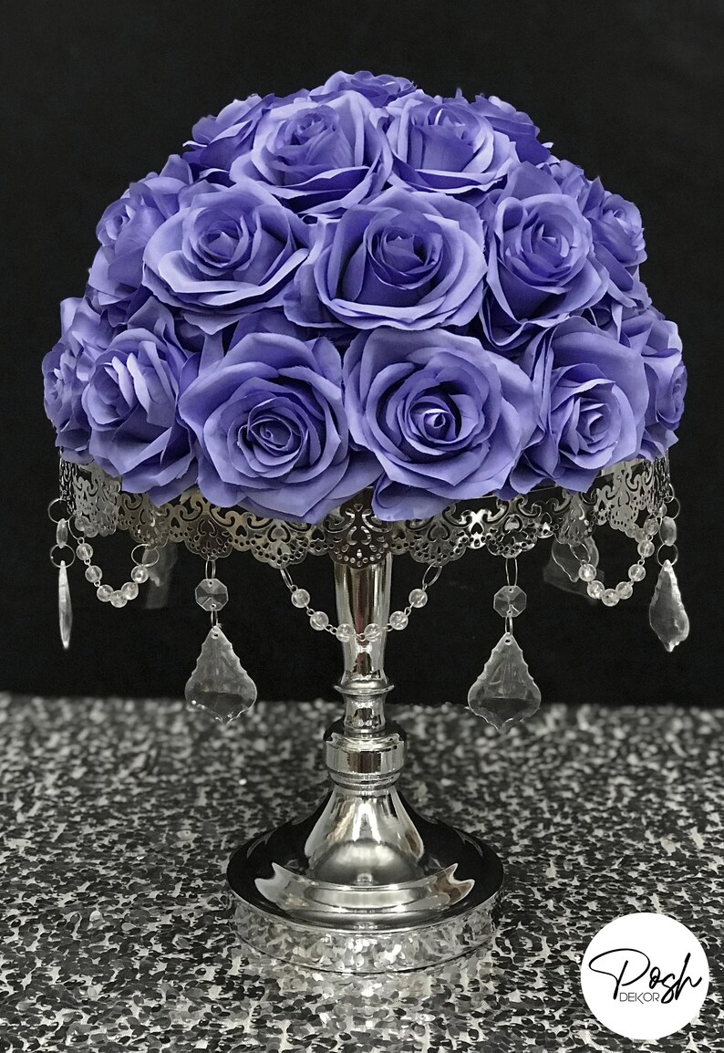 PERIWINKLE Rose Arrangement. PERIWINKLE Wedding Centerpiece. - Etsy