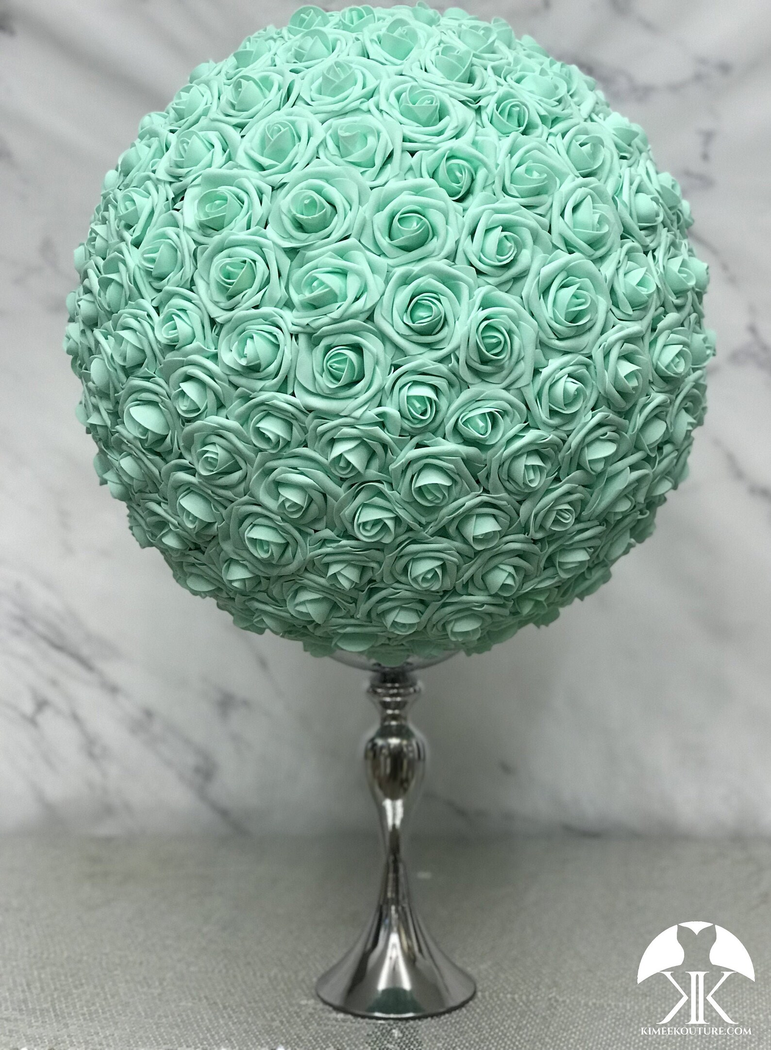AQUA WEDDING CENTERPIECE. Aqua Flower Ball. Aqua Centerpiece. - Etsy