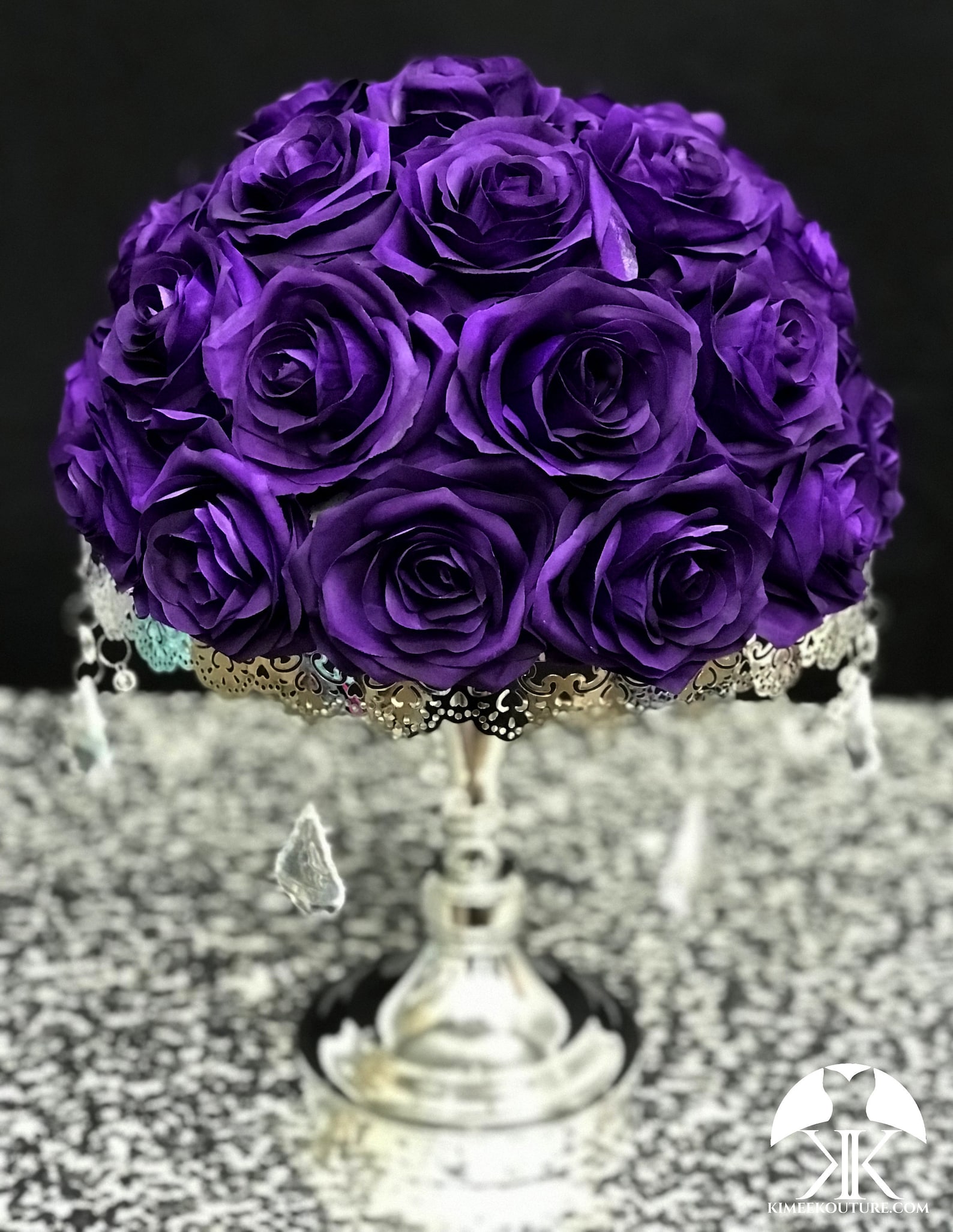 PURPLE CENTERPIECE Arrangement. PURPLE Rose Arrangement. Pick - Etsy