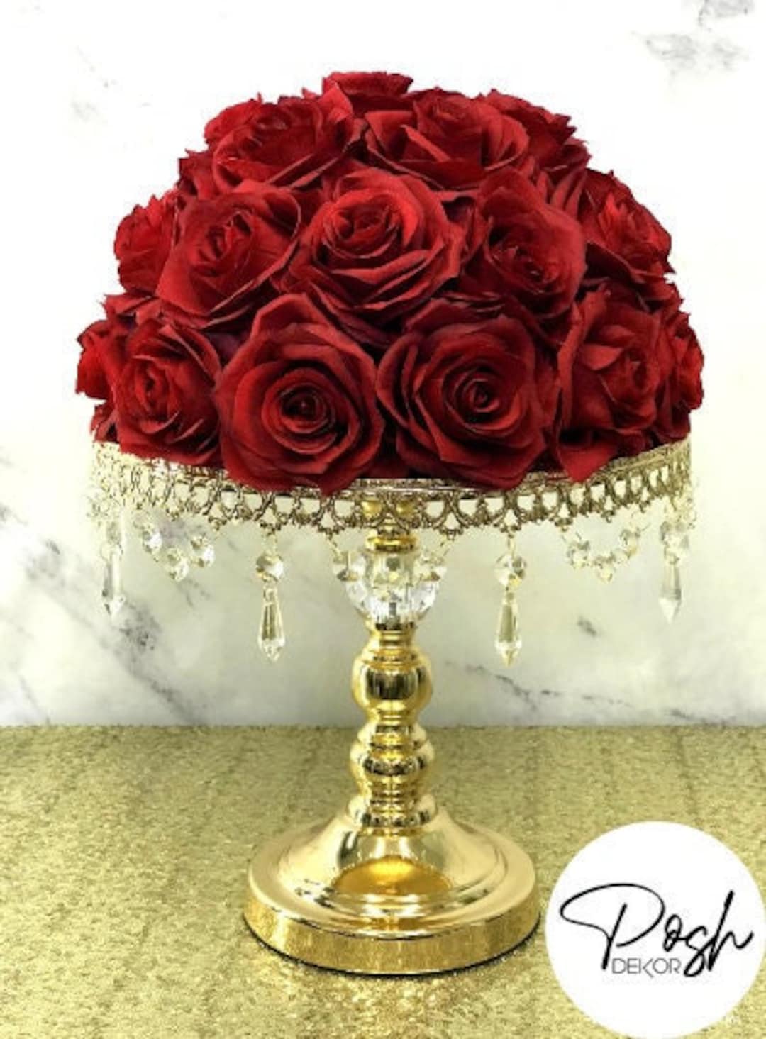 DEEP RED Wedding Centerpiece Bouquet Arrangement Quinceanera Birthday ...