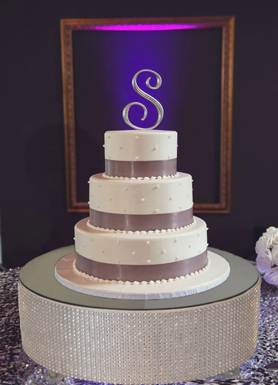 RHINESTONE CAKE STAND. Wedding Cake Stand. Silver Wedding. Silver Cake ...