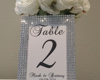 5x7 RHINESTONE FRAME With Table Number. PERSONALIZED With | Etsy