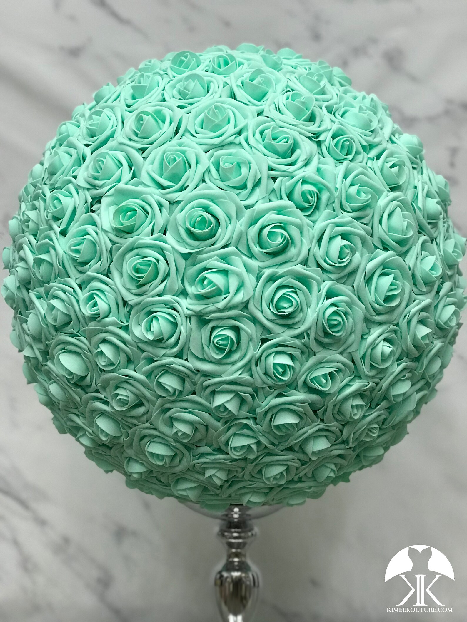 AQUA WEDDING CENTERPIECE. Aqua Flower Ball. Aqua Centerpiece. - Etsy