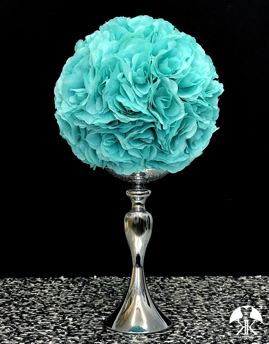 AQUA Flower Ball. Aqua Wedding Centerpiece. AQUA CENTERPIECE. Aqua ...