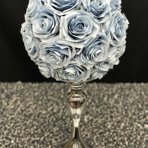 DUSTY BLUE Rose Ball. Dusty Blue Centerpiece. Dusty Blue Bouquet. Dusty ...
