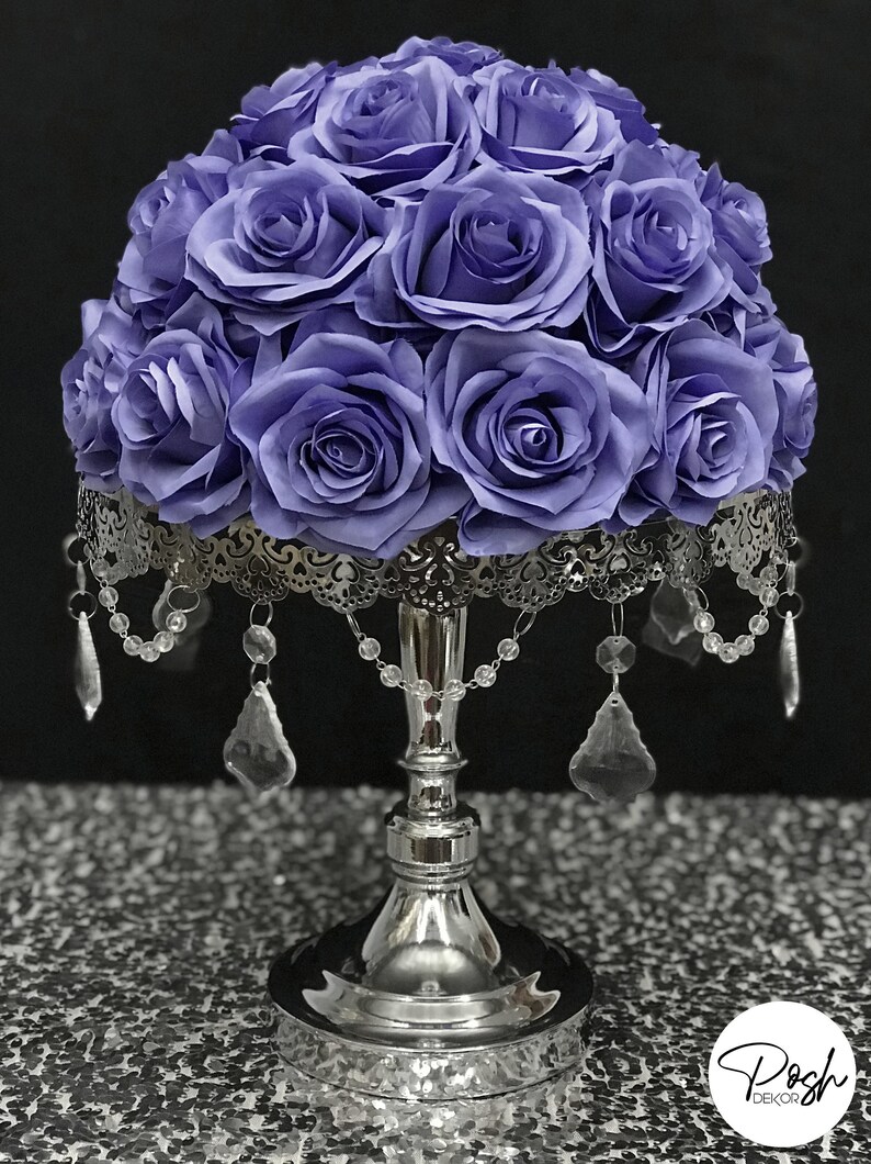 PERIWINKLE Rose Arrangement. PERIWINKLE Wedding Centerpiece. - Etsy