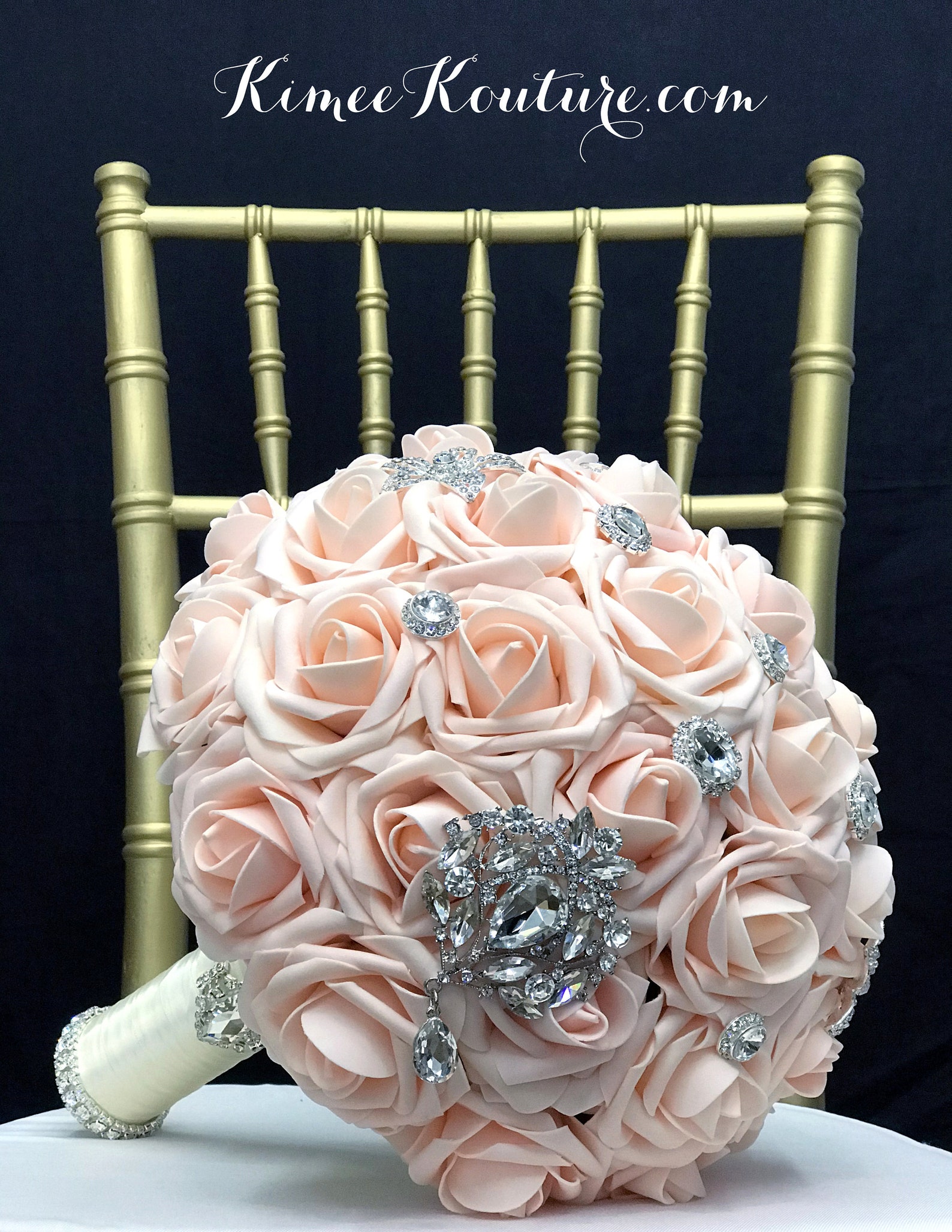 BROOCH BRIDAL BOUQUET with Large Bling Brooches And Crystal | Etsy