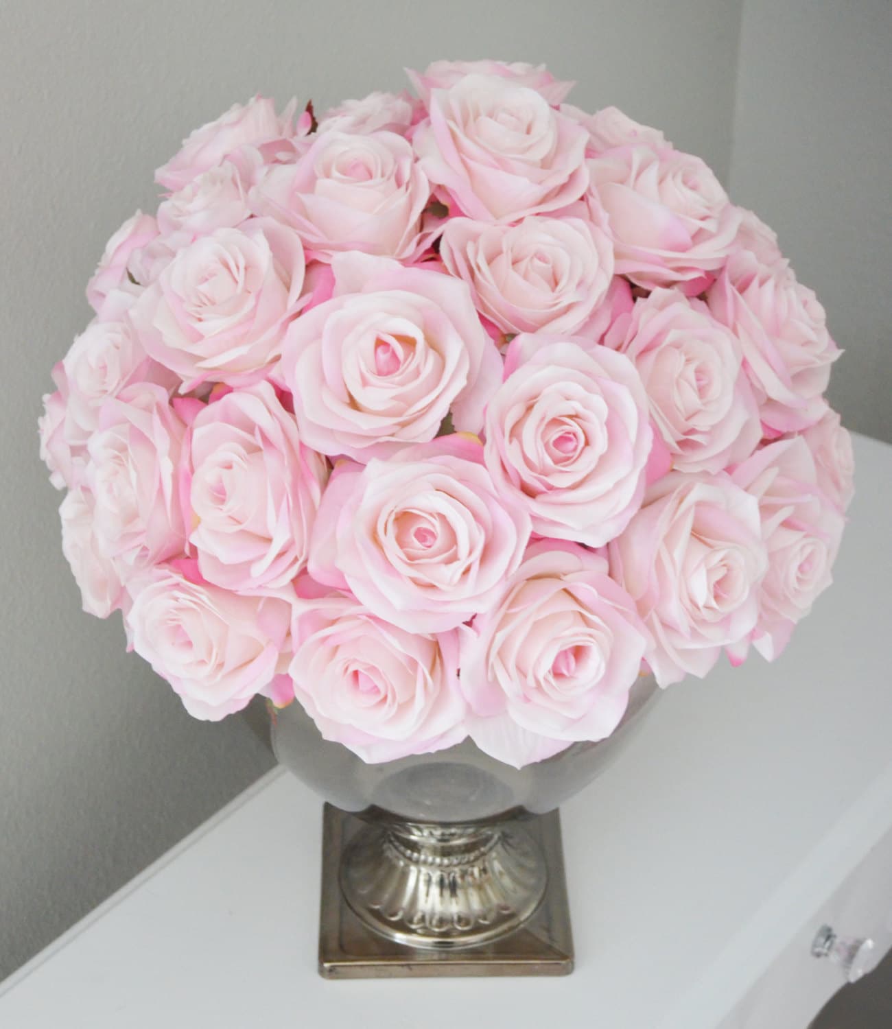 PINK Rose Arrangement. Half Flower Ball Pomander. Real Touch - Etsy