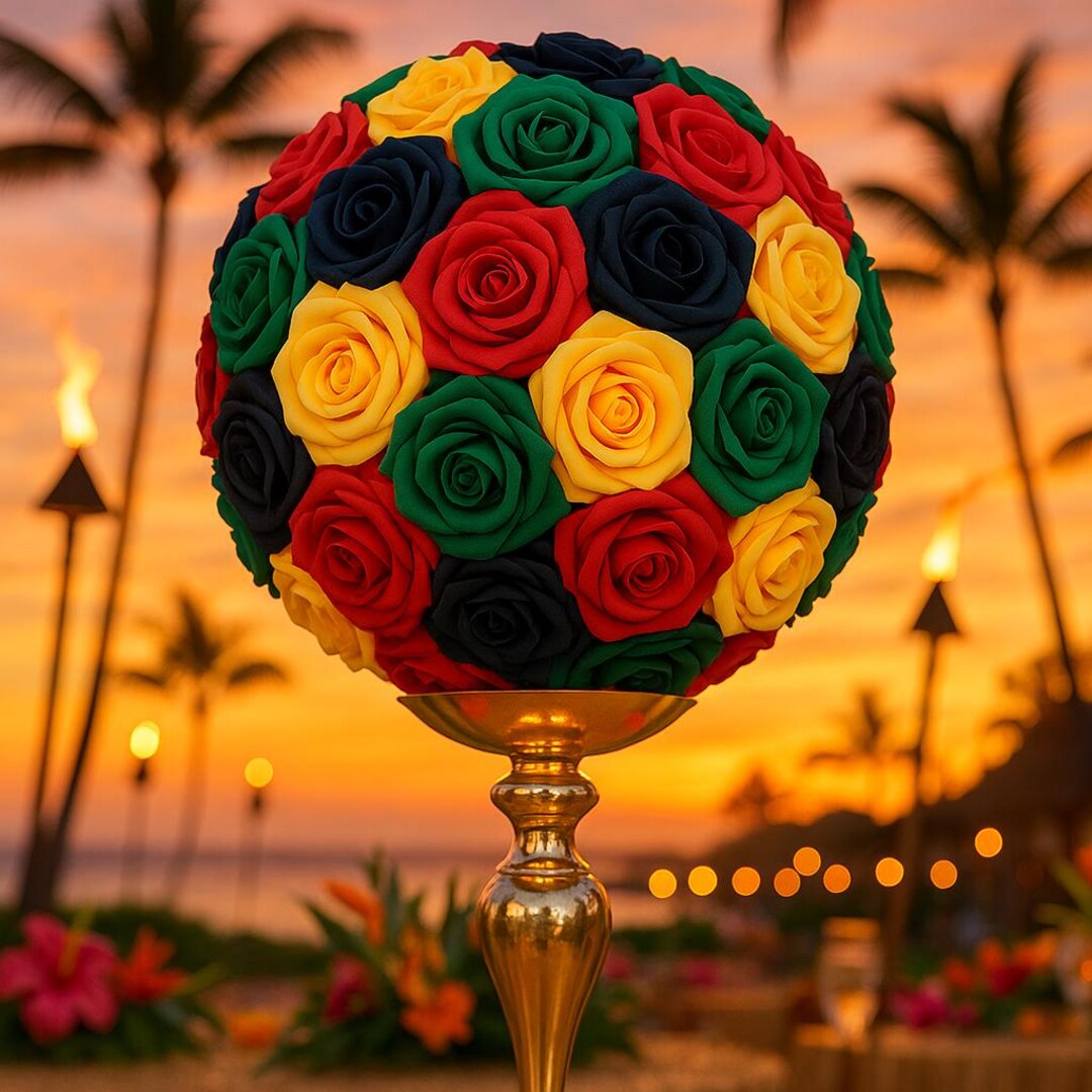 Reggae Flower Ball: Jamaican Wedding Centerpiece - Etsy