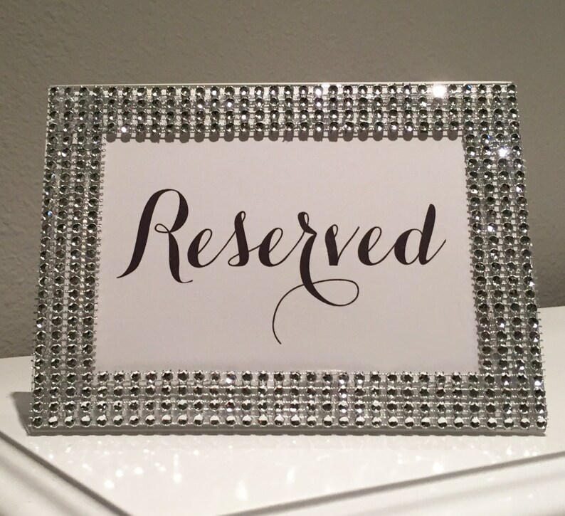 5x7 RHINESTONE Frame with Reserved Sign. RESERVED SIGN With | Etsy