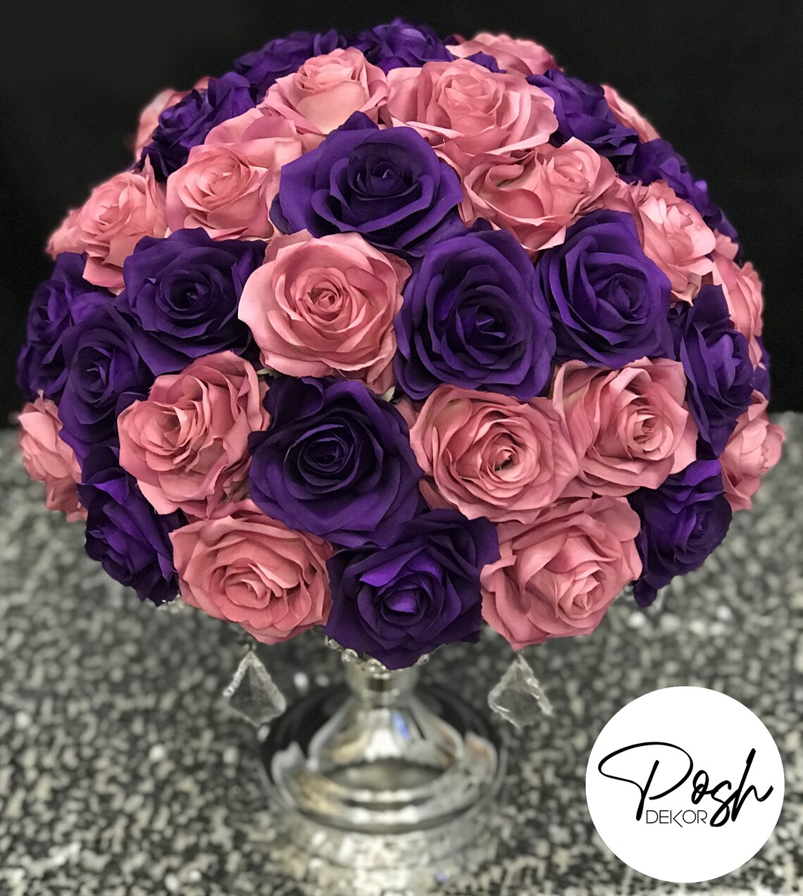 DUSTY MAUVE & PURPLE Rose Arrangement. Dusty Mauve Wedding - Etsy